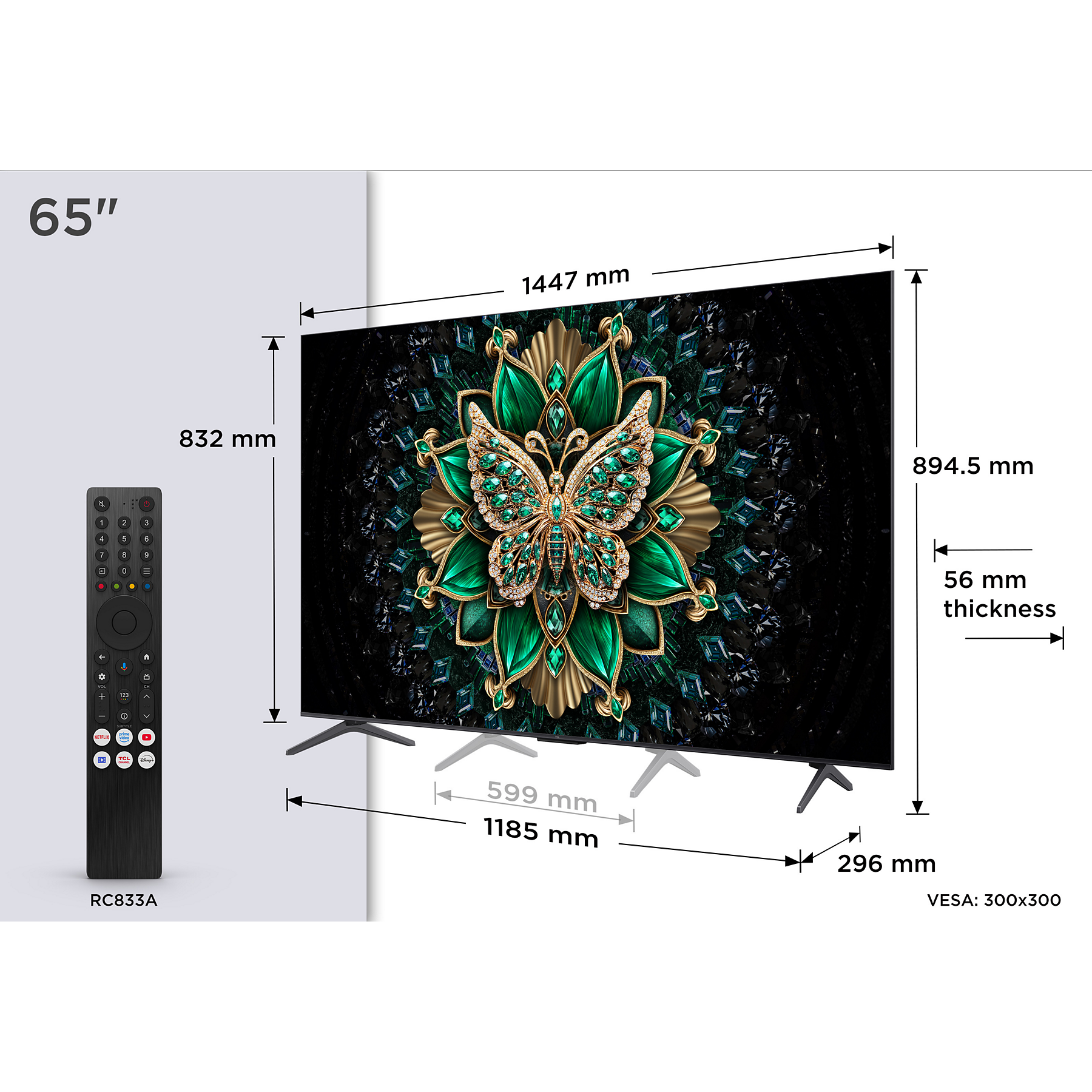 TCL 65C69K 2025 TV QLED Mini LED 65' | promo et prix