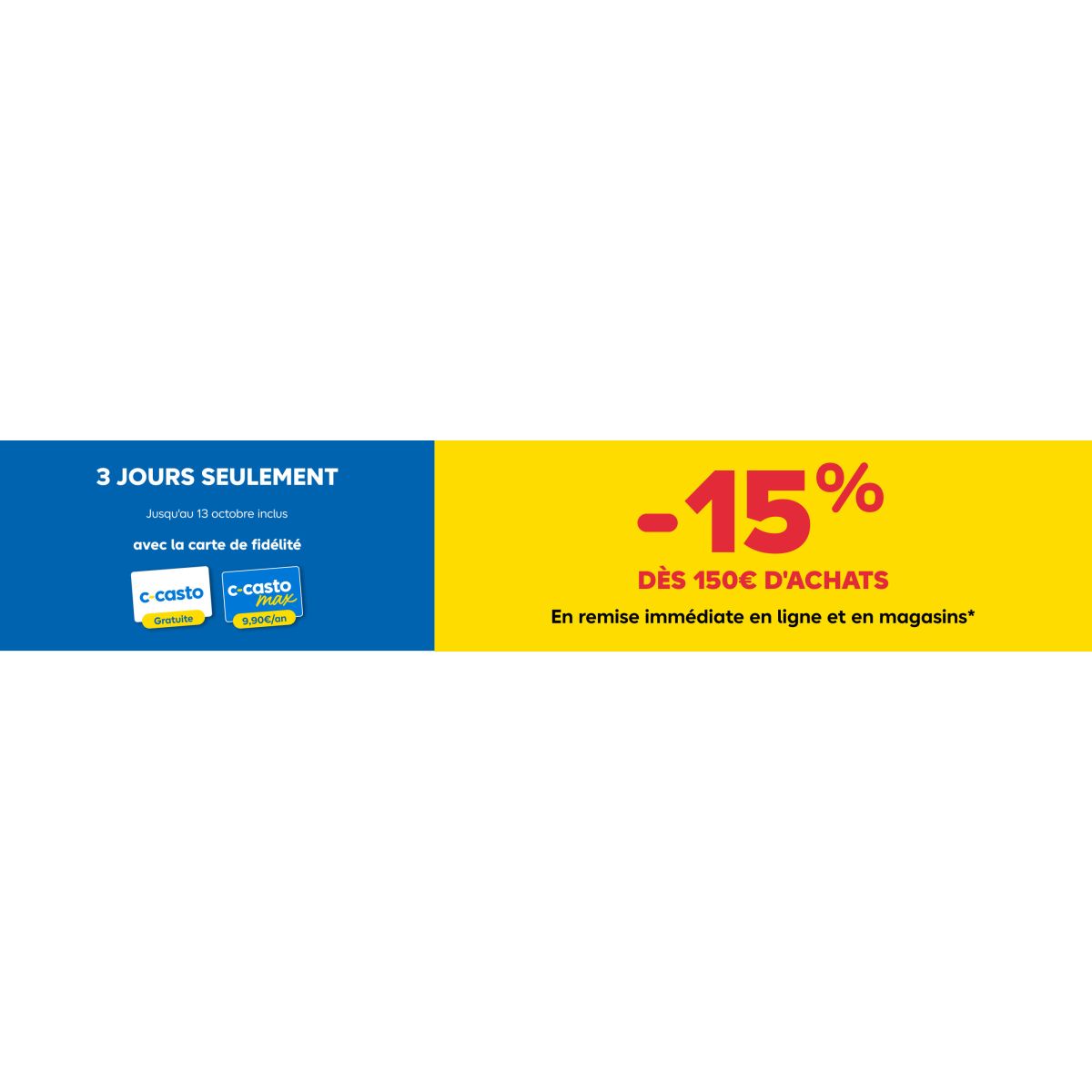 Promo Castorama : -15% immédiat pour les membres C-Casto