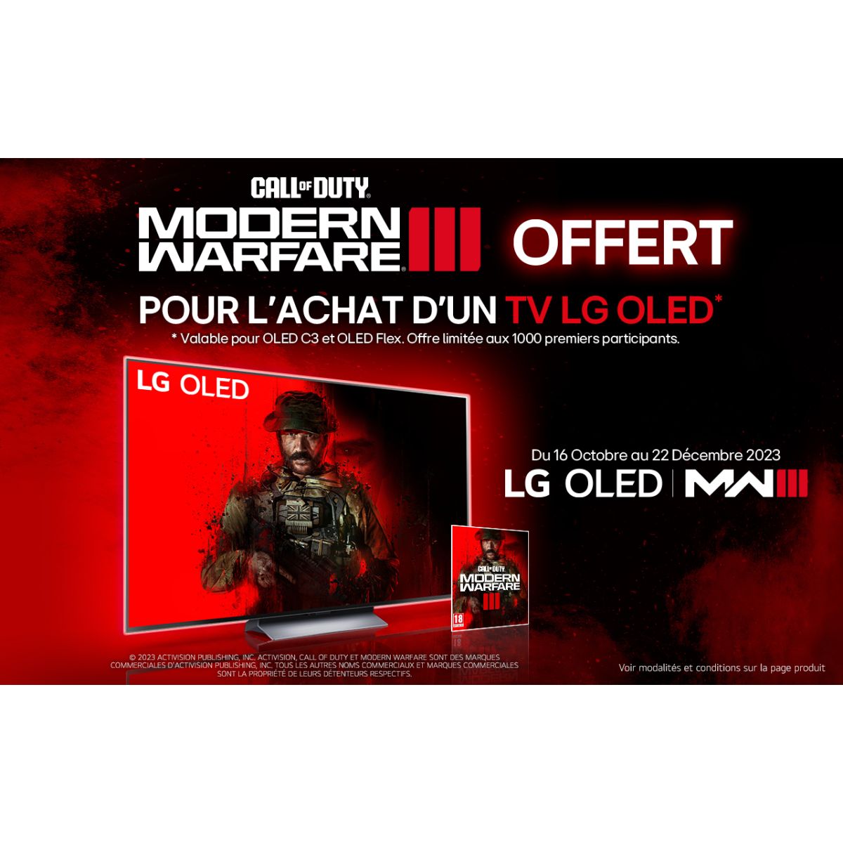 TV LG OLED C3 et Flex : Call of Duty Modem Warfare III offert